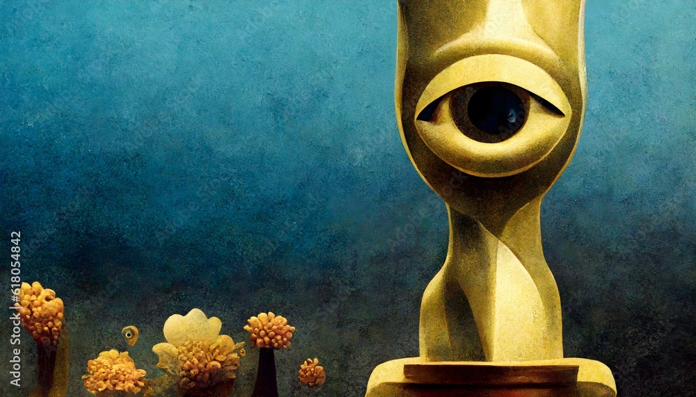 oscar for best animated character surrealism Stock Illustration | Adobe ...