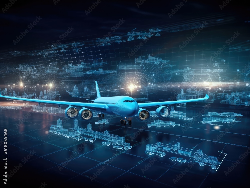 AI in logistics and supply chain management concept, transportation ...