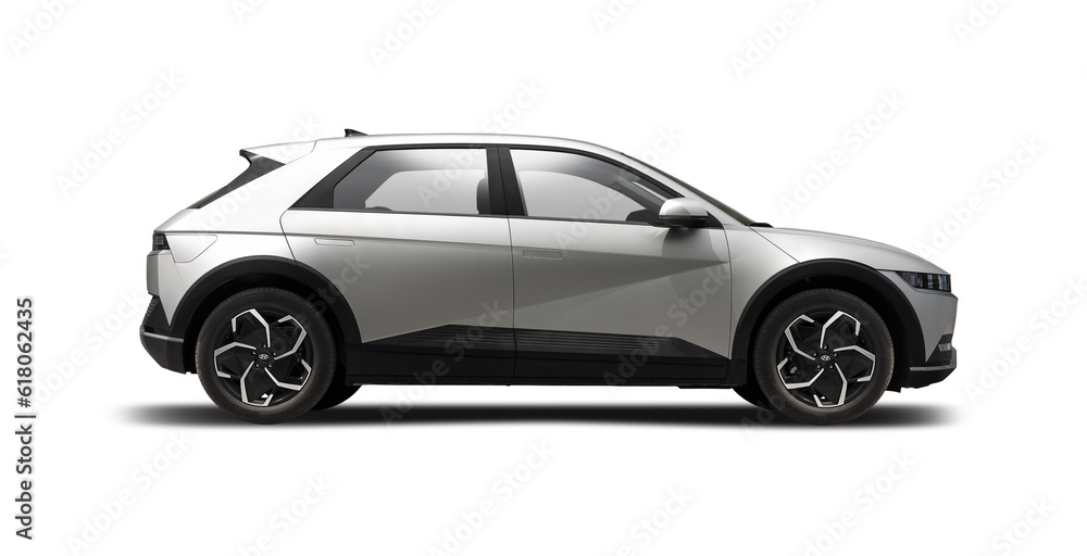 Hyundai Ioniq 5 car, side view isolated on white background, 25 June ...
