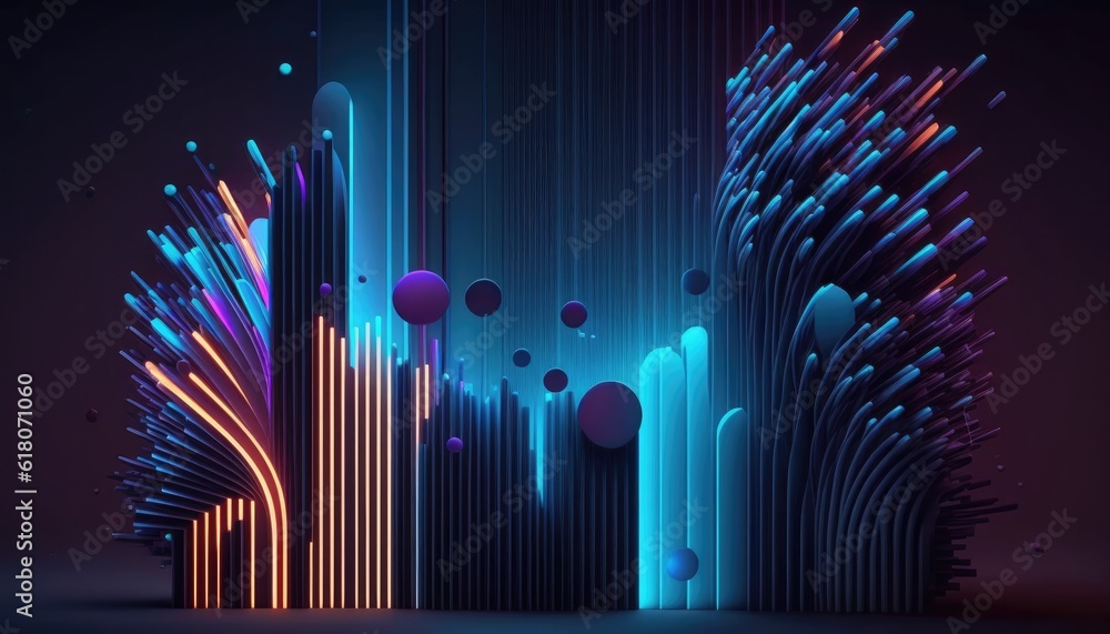 Futuristic 3d artwork of a black background with lights, in the style ...