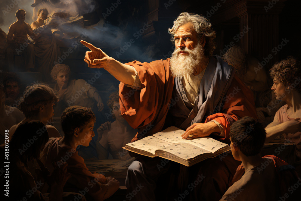 An artistic representation of Epictetus, the Stoic philosopher ...