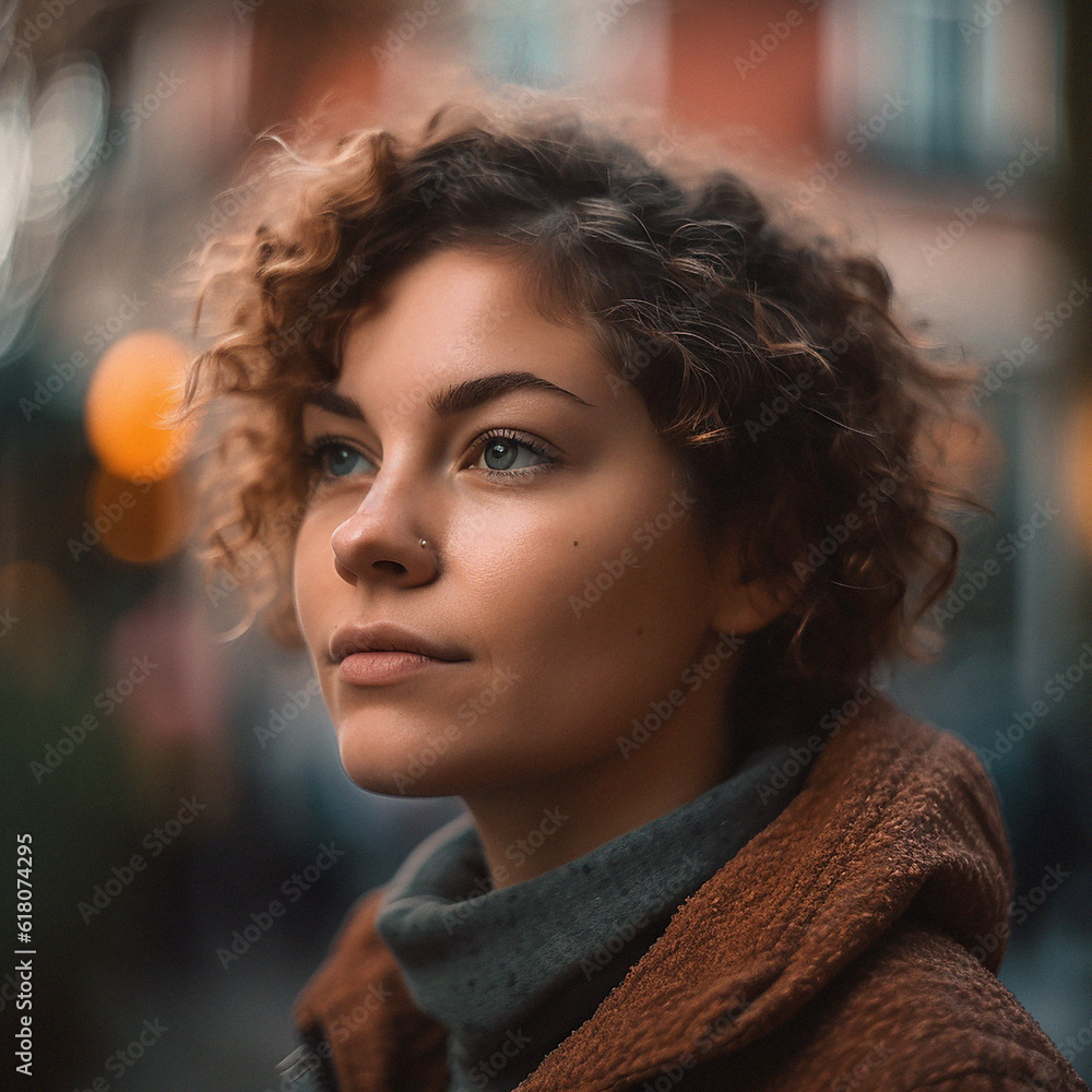 Natural, real person portrait and closeup of a woman, girl or female ...