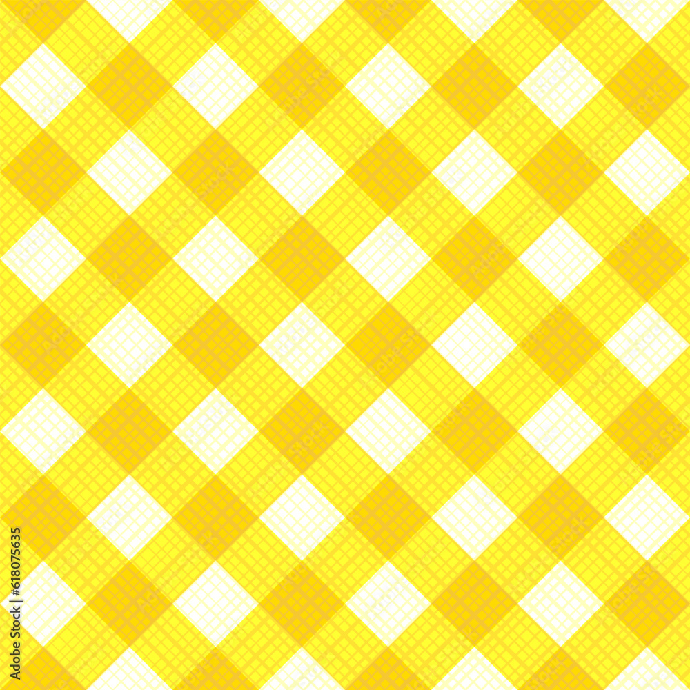 Seamless sunny yellow colors gingham fabric cloth, tablecloth, pattern ...