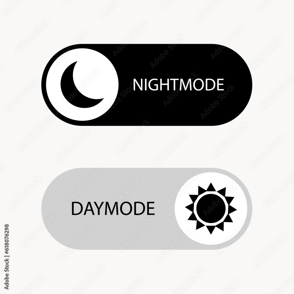 Day and Night Mode Switcher. On Off Switch Element for Mobile App, Web ...