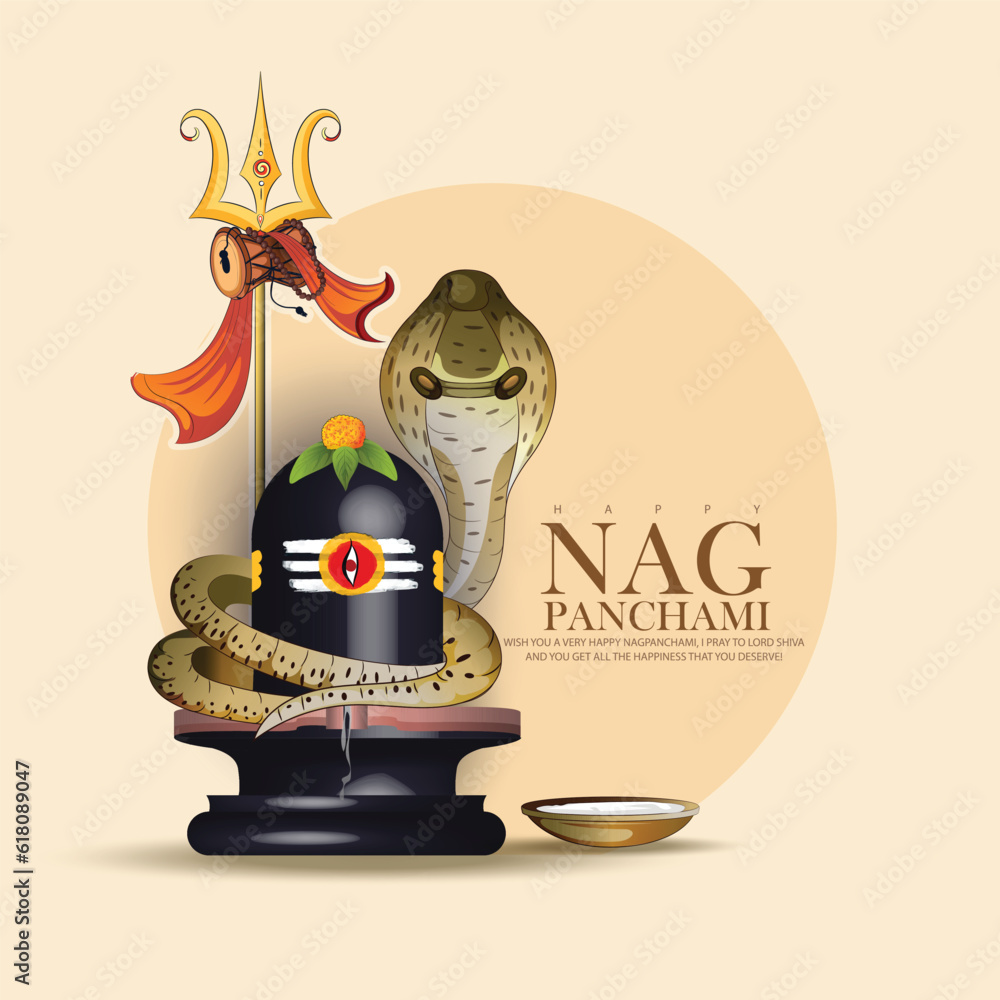 creative vector sketch of Nag Panchami vector,poster,with abstract ...
