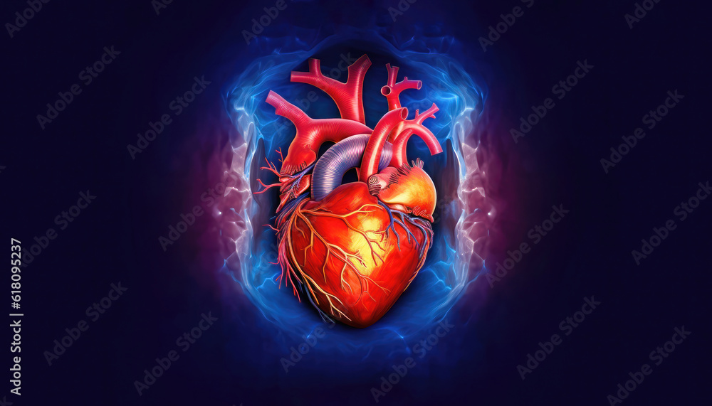 Anatomy of the Heart and Coronary Artery - Generative AI Stock ...