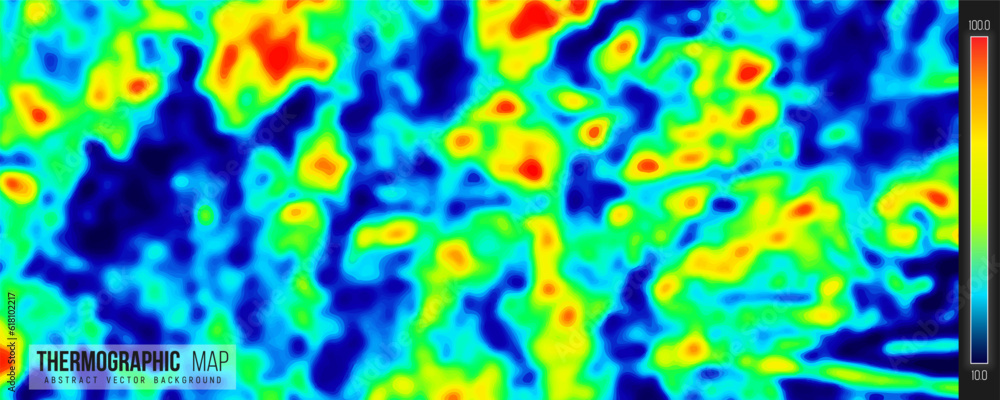Heat map. Abstract infrared thermographic background. Vector ...