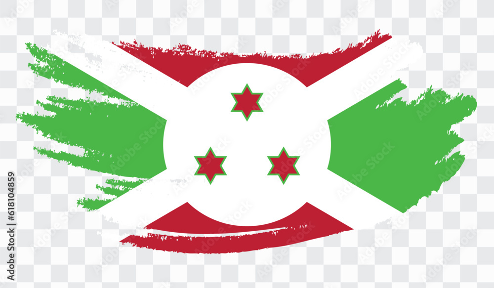 Grunge brush stroke with BURUNDI national flag. Watercolor painting ...