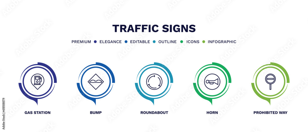 set of traffic signs thin line icons. traffic signs outline icons with ...