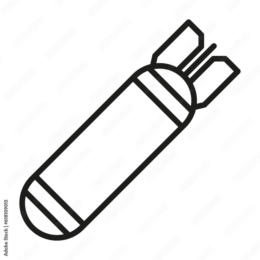 bomb outline icon. Missile weapon. Stock Vector | Adobe Stock