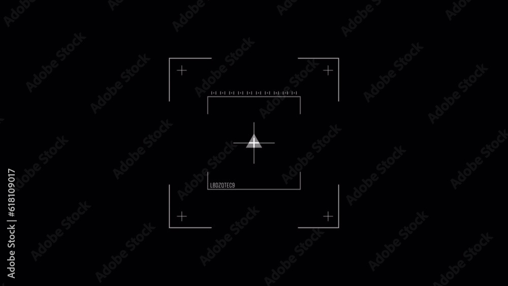 White HUD Square searching target elements on isolated black background ...