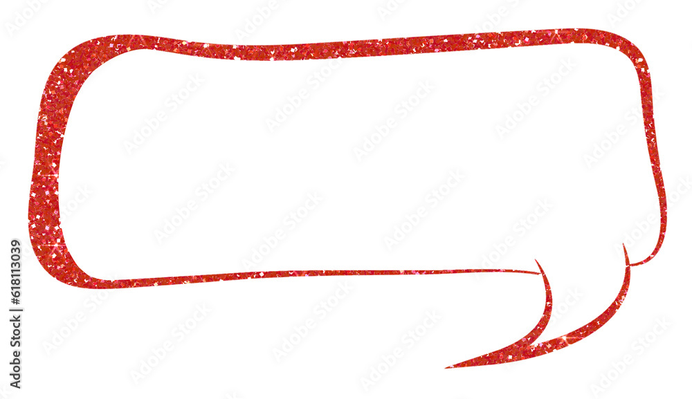 Red Speech bubble glitter on transparent background.Speech balloon ...