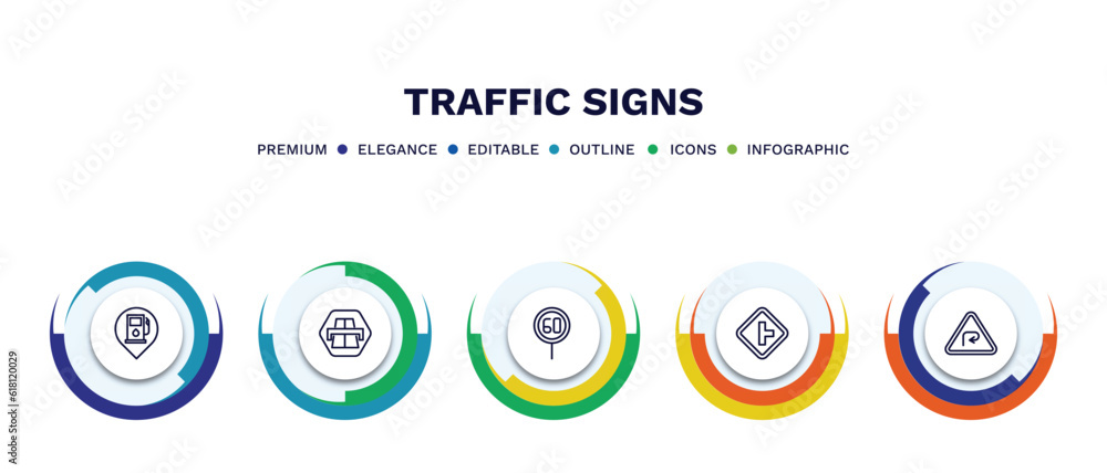 set of traffic signs thin line icons. traffic signs outline icons with ...