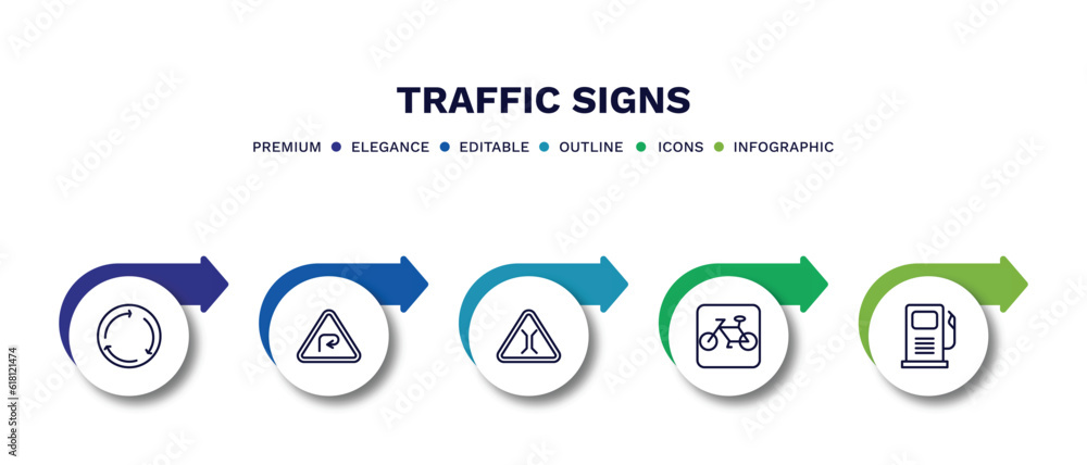 set of traffic signs thin line icons. traffic signs outline icons with ...