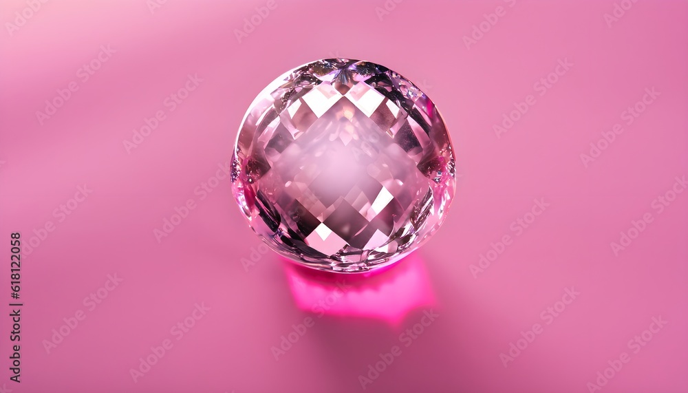 Pink background, pink diamond ball,, AI generated Stock Illustration ...