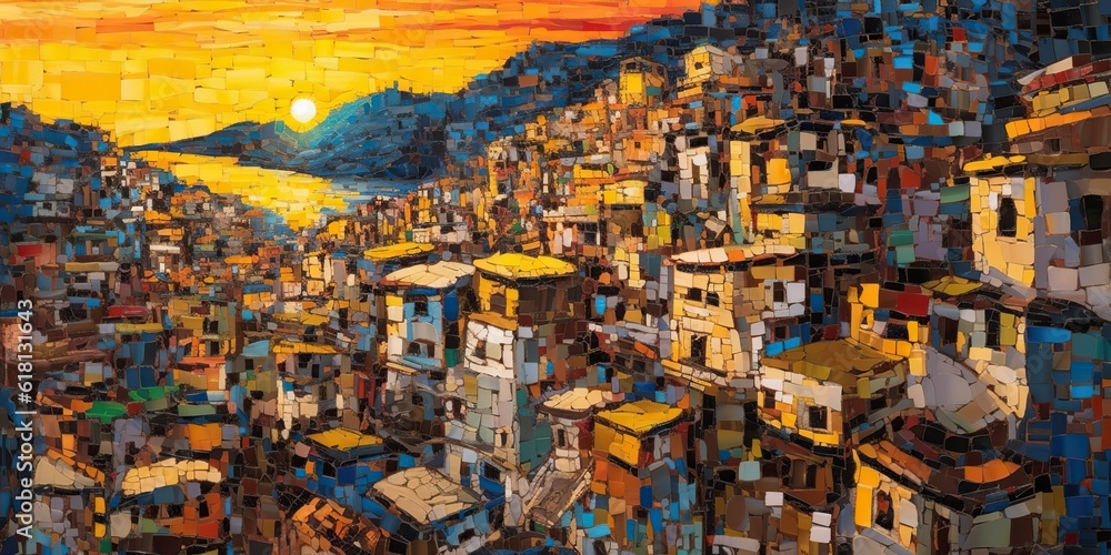 AI Generated. AI Generative. Brazil Rio Favela city urban town poor ...