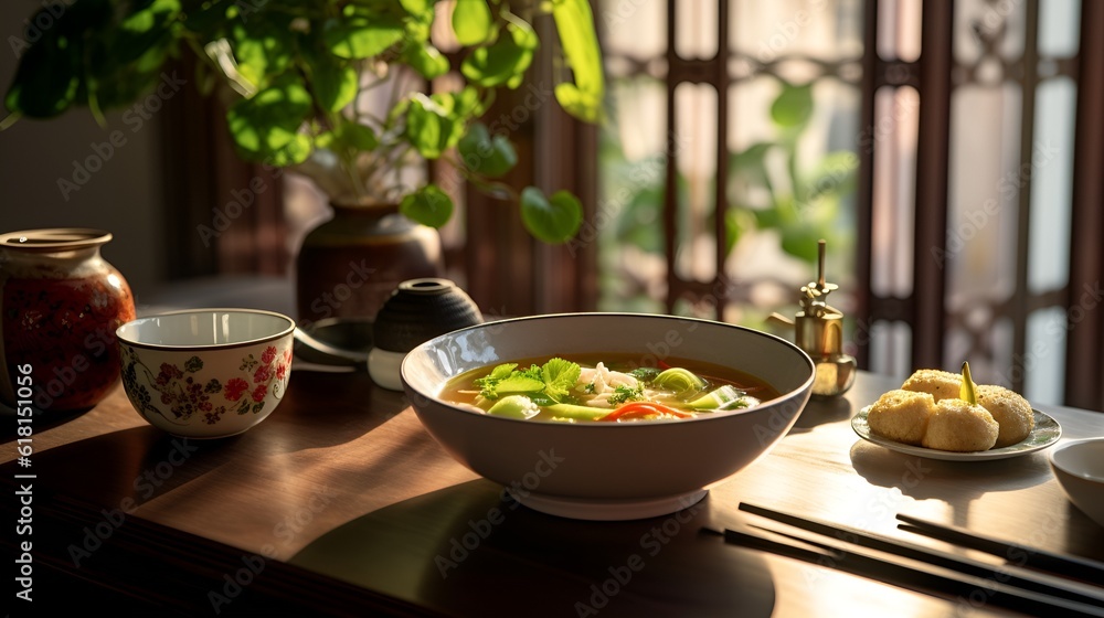 Asian cuisine, Vietnamese pho bo soup, bun bo nam bo, authentic Asian ...