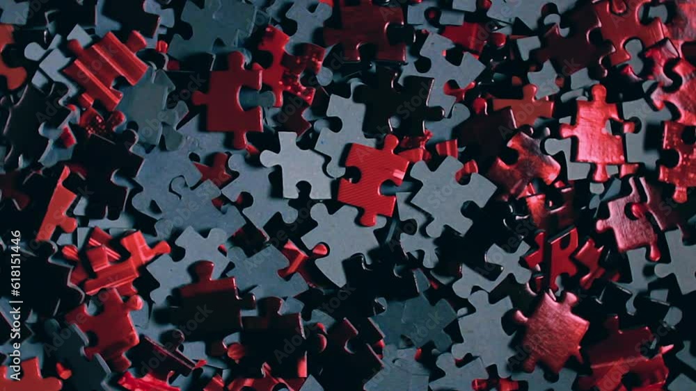 Background of Colored Puzzle Pieces that Slowly Rotating ...