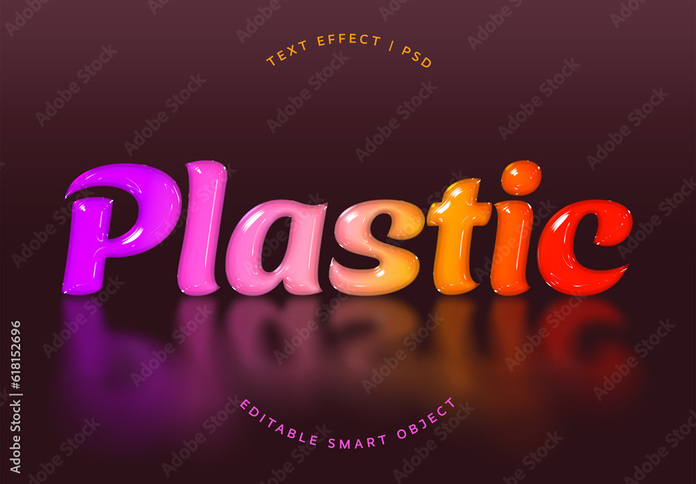 Shiny Plastic Text Effect Stock Template | Adobe Stock