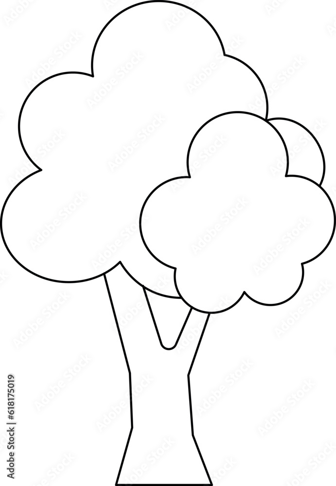 Tree, a simple image of a plant - a vector linear picture for a ...