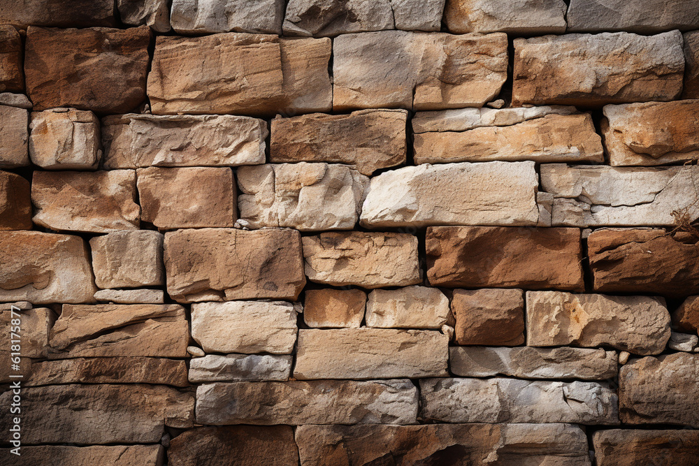 Stone Brickwork: Textured stone tiles arranged in a brick-like pattern ...