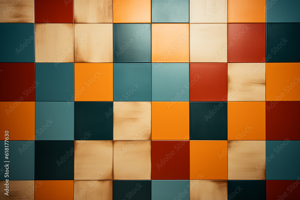 Retro Checkerboard: A vintage-inspired checkerboard pattern in bold ...