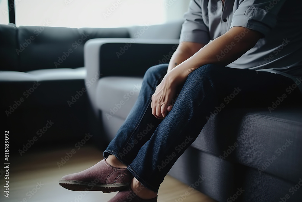 sad man thinking too much, Generative AI Stock Illustration | Adobe Stock