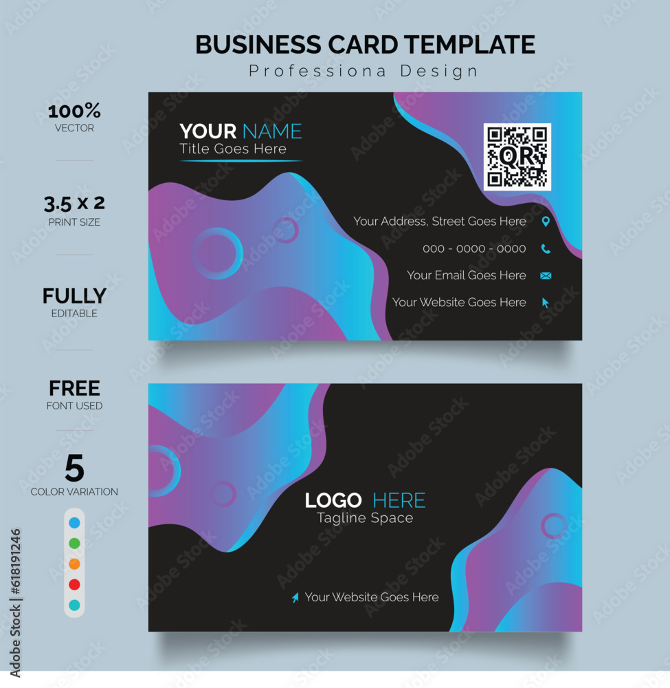 ity Background Business Card Design Template Set. Can be adapt to ...