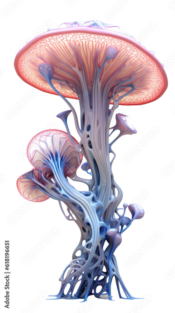 alien flora extraterrestrial fungi mushrooms biology 3d rendered ...