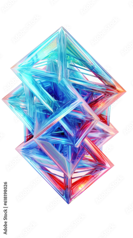 tesseract dimensional unfolding geometric 3d rendered abstract ...