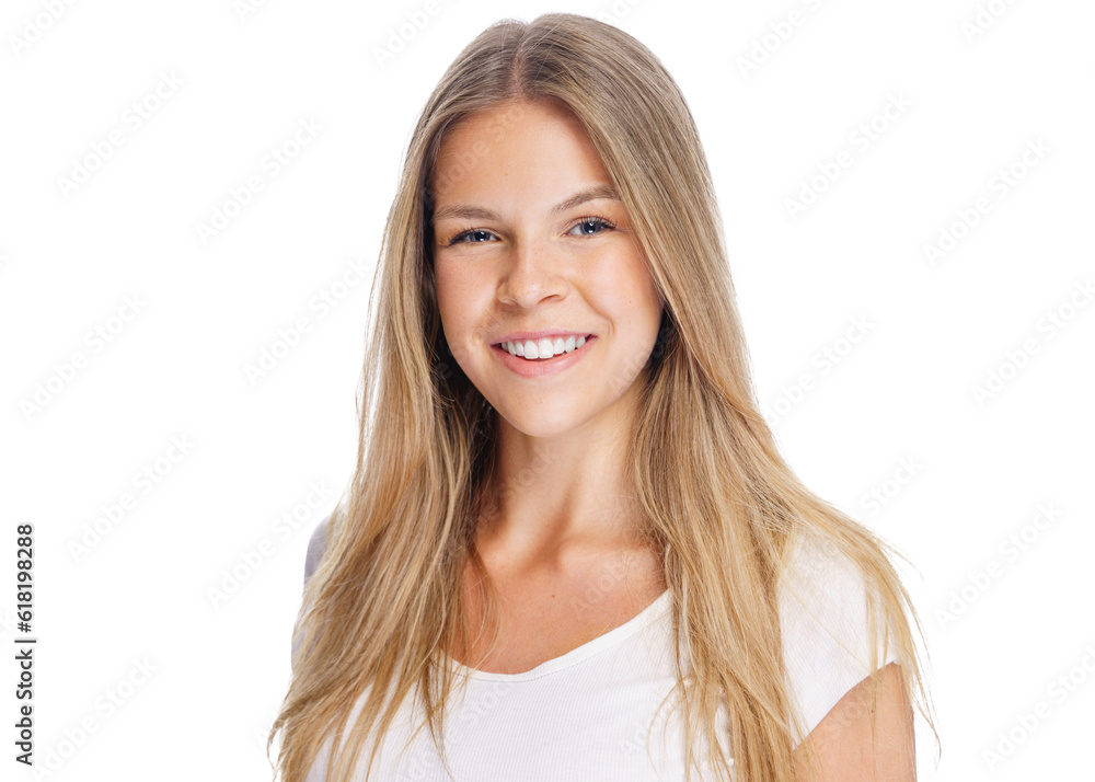 Pretty smiling joyfully female, dressed casually, smiling, looking with ...