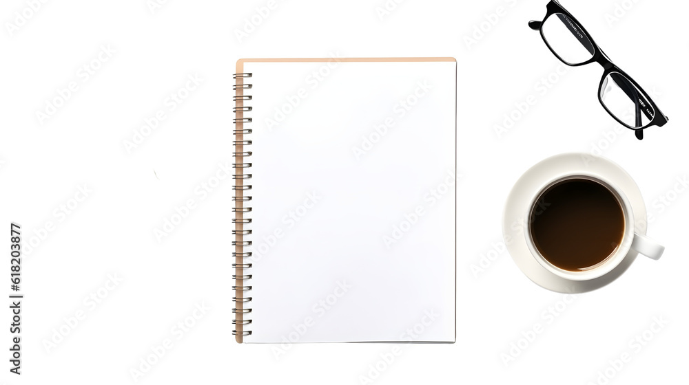 Note book and coffee on transparent background png Stock Illustration ...