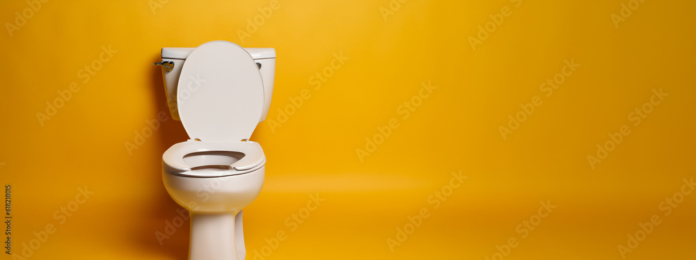 Toilet toilet lavatory banner with colorful background. Body hygiene ...