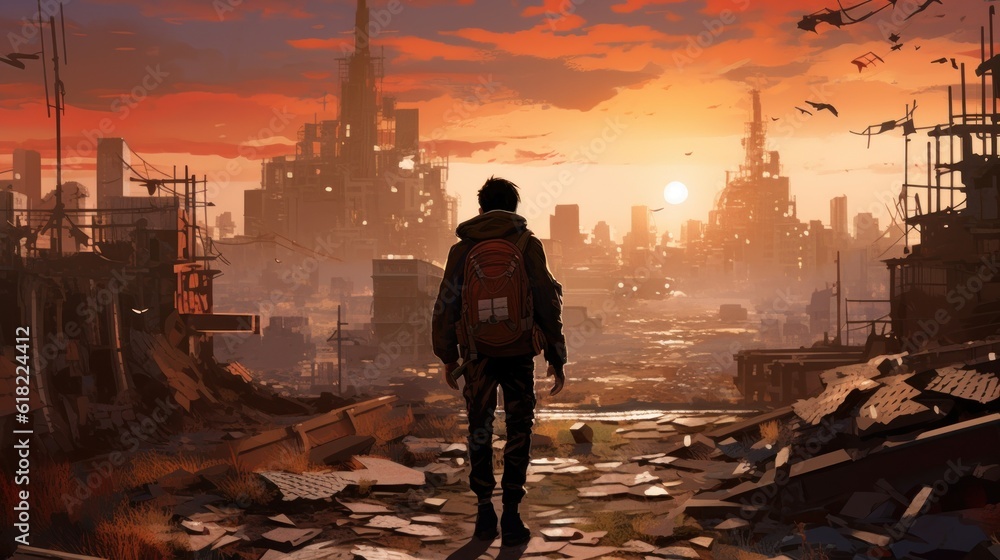 Game art piece that captures a significant moment in the middle of a ...