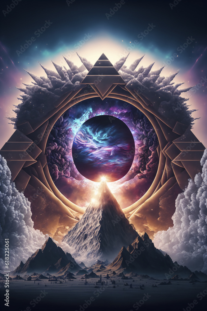 Cosmic surreal landscape, Fantasy, sci-fi illustration ...