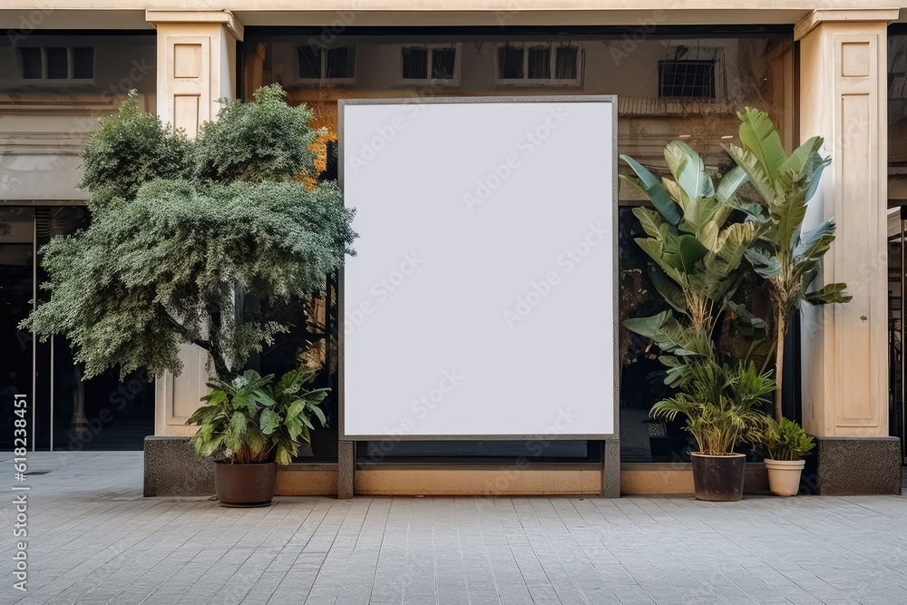 Storefront Advertising Mockup Stock Illustration | Adobe Stock