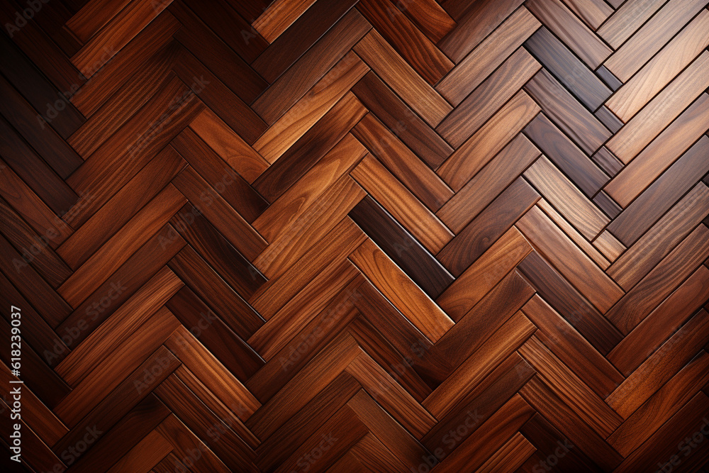 Chevron Elegance: A sophisticated chevron parquet design in rich wood ...