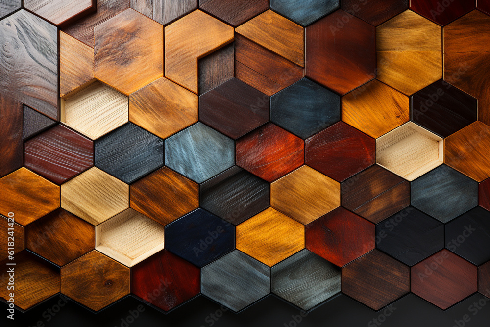 Geometric Medley: An eclectic mix of geometric shapes in different wood ...