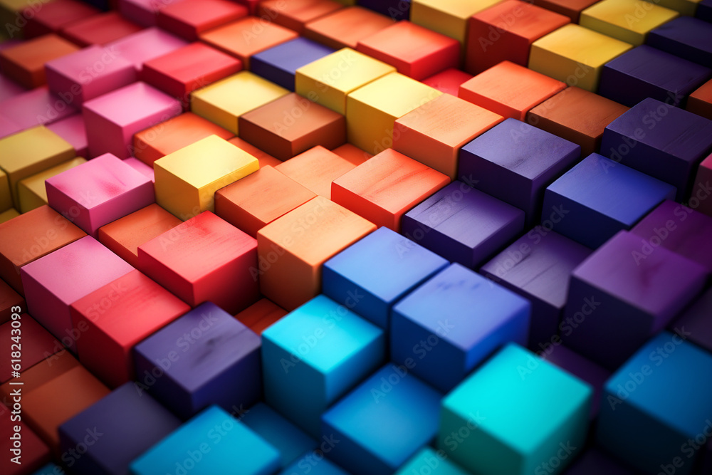 Colored blocks, background for grid-based layouts. Generative Ai ...