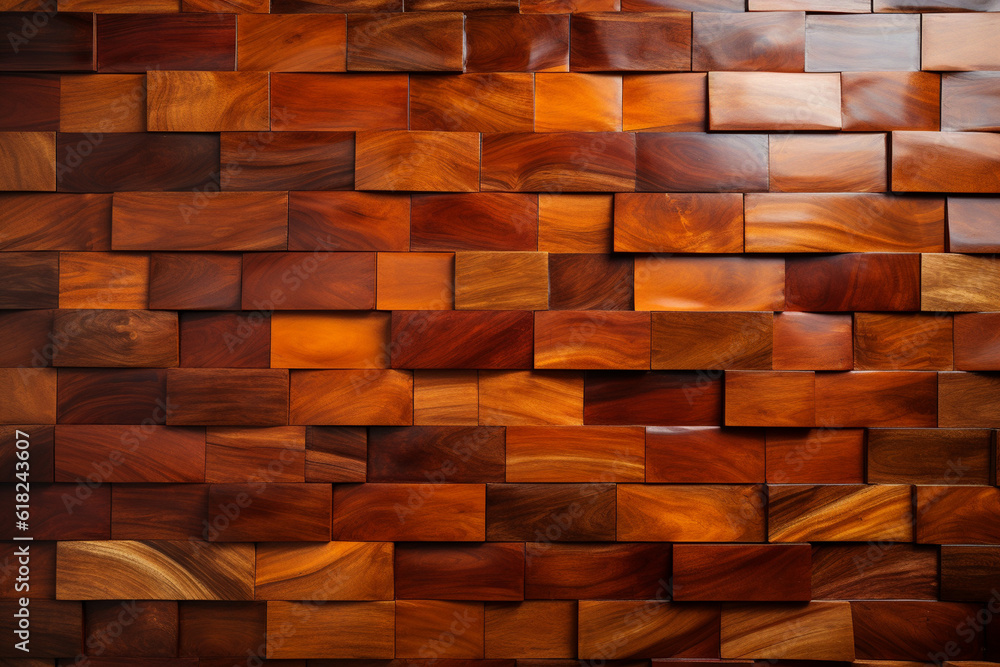 Exotic Teak: Exquisite teak wood arranged in an exotic parquet pattern ...