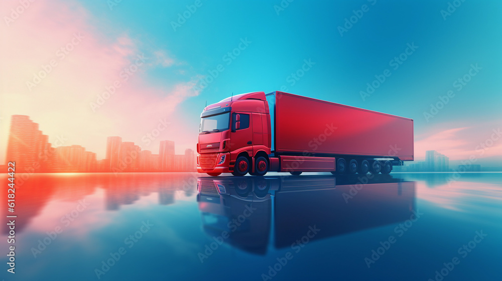 logistics primary red gradient with light blue background concept ai ...