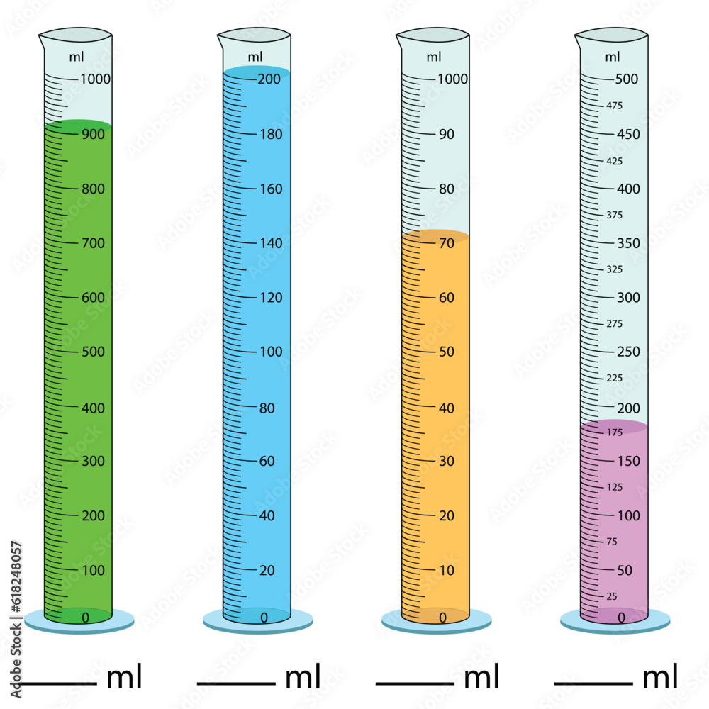 Measuring cylinder. Vector illustration. Cylinder graduated tube vector ...