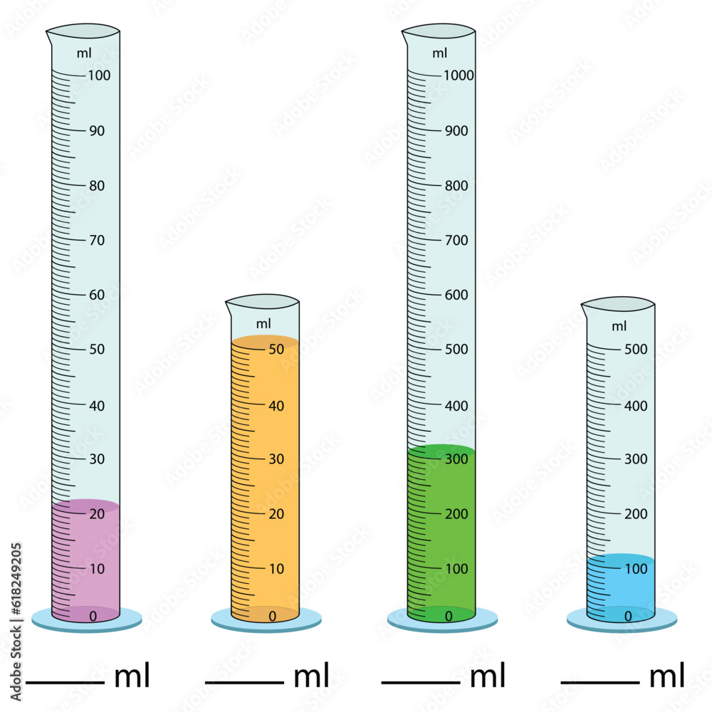 Measuring cylinder. Vector illustration. Cylinder graduated tube vector ...