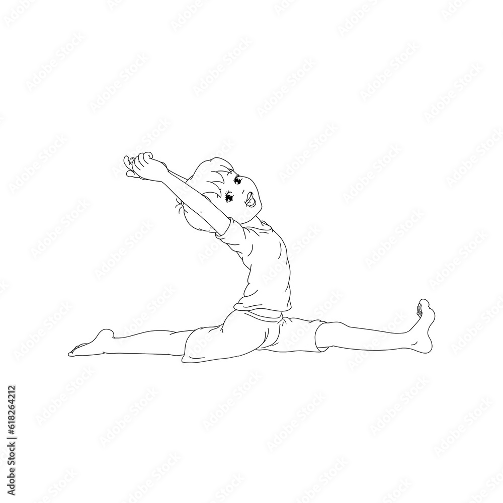 Kids Yoga - Joga für Kinder, Asana Affe, horizontal Banner Design ...