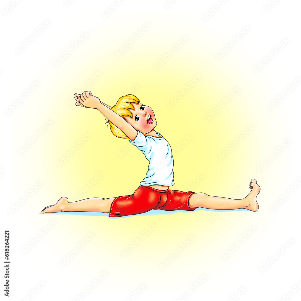 Kids Yoga - Joga für Kinder, Asana Affe, horizontal Banner Design ...