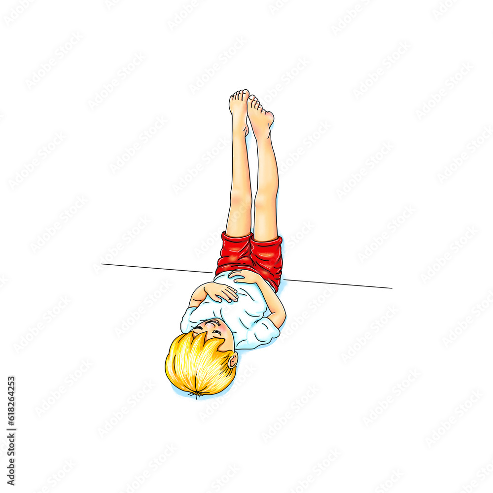 Kids Yoga - Joga für Kinder, Asana Beine an Wand, horizontal Banner ...