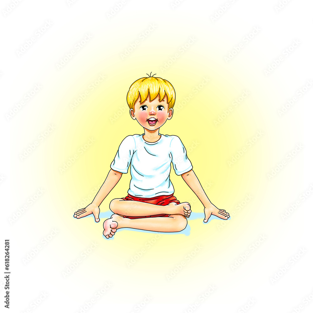 Kids Yoga - Joga für Kinder, Asana Lagerfeuer, horizontal Banner Design ...