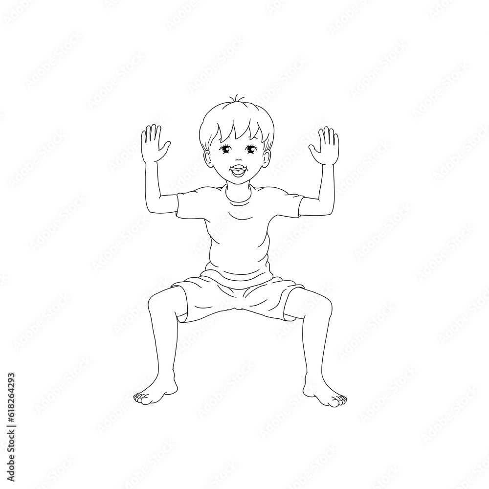 Kids Yoga - Joga für Kinder, Asana Gott oder Göttin, horizontal Banner ...