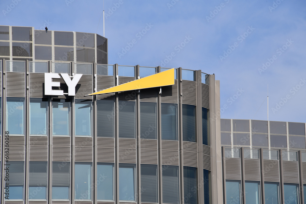 Berlin, Germany - June 5, 2023: Logo of EY in Berlin, Germany - Ernst ...