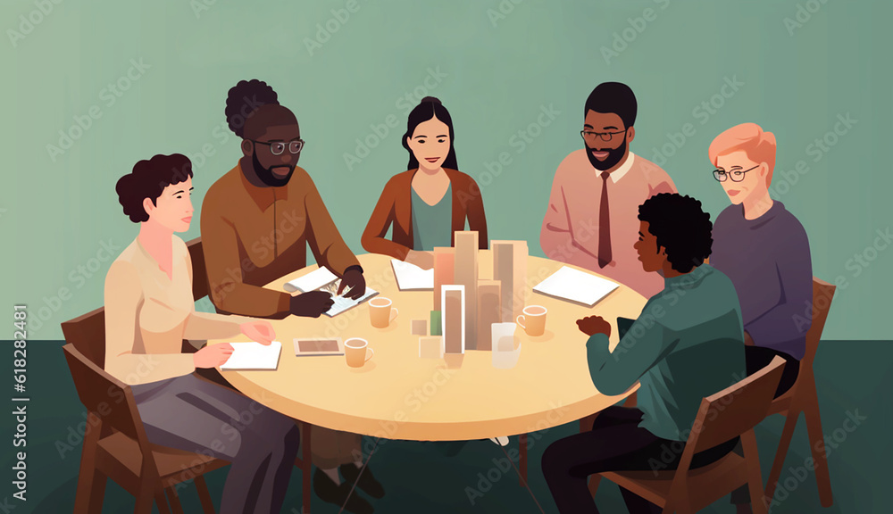 an infographic with of a small group of people who are of different ...